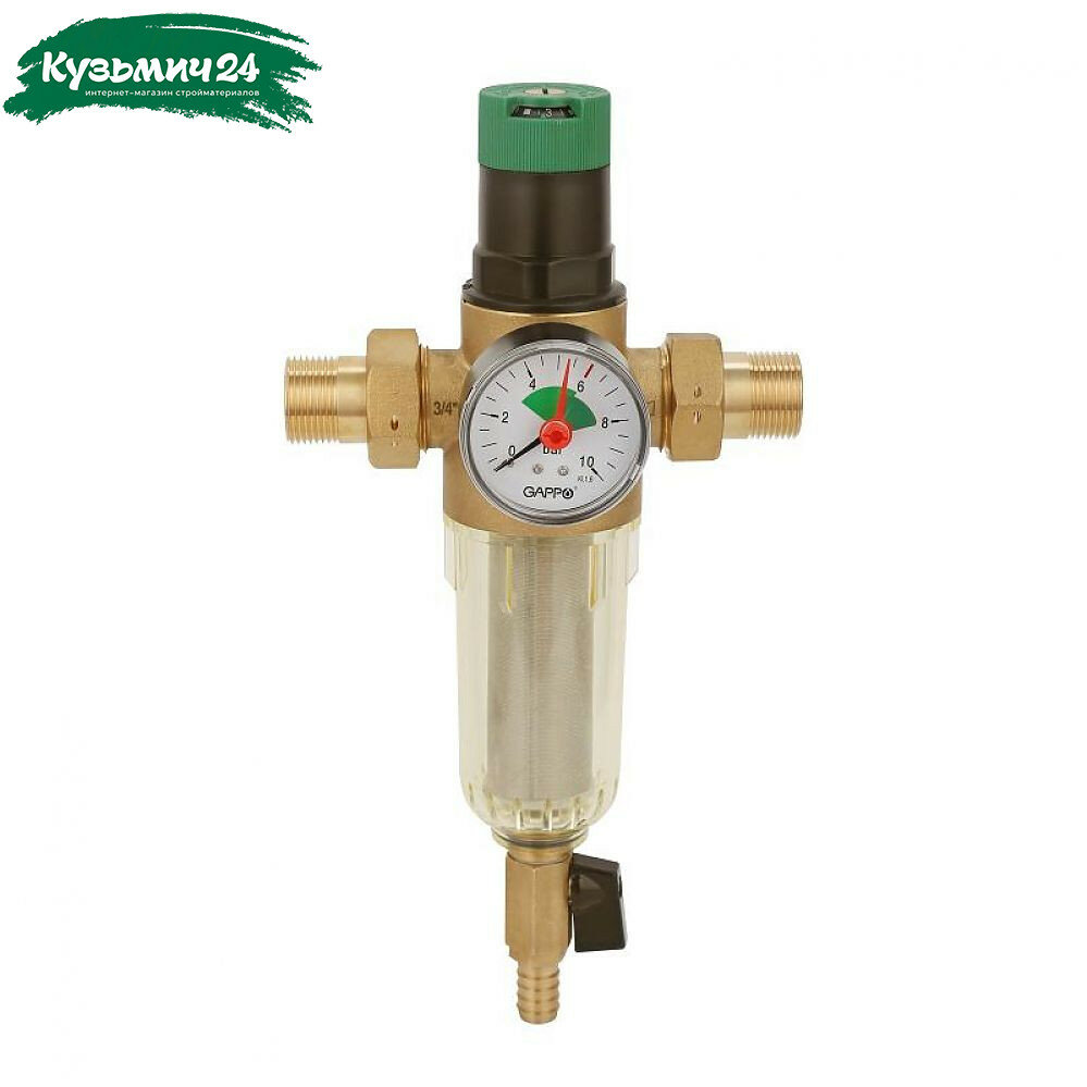 Фильтр с редуктором Gappo G1412.04 для холодной воды 1/2", 1 шт.