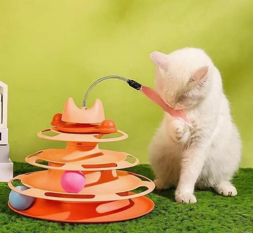 Кошачья игра-пирамидка /Игрушечная башня для животных/Маленькая сладкая присыпка
