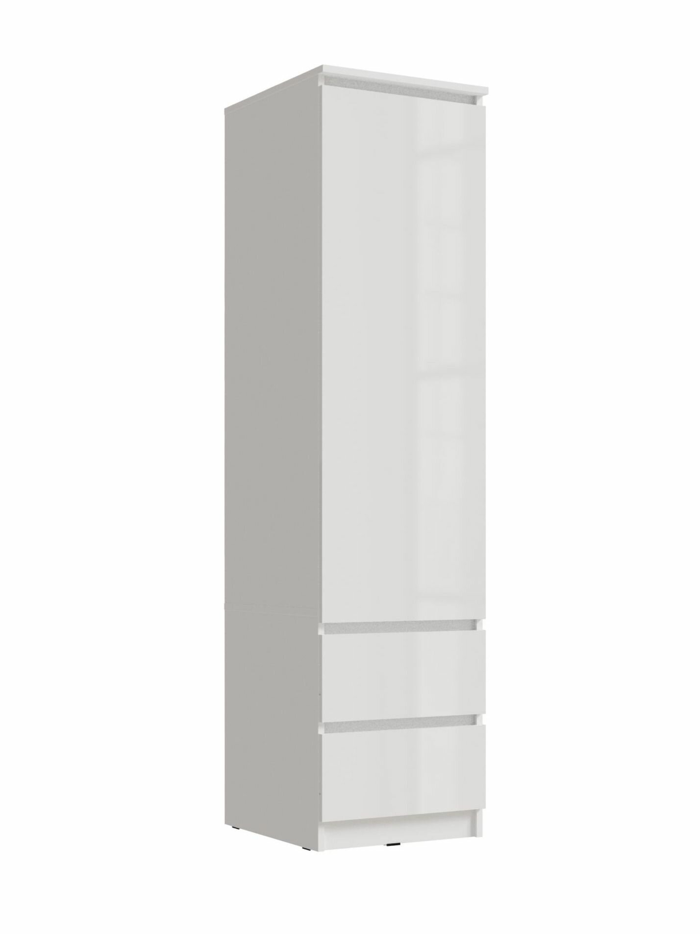 Шкаф пенал Челси 452х1796х514 (Белый глянец холодный/белый) МИФ