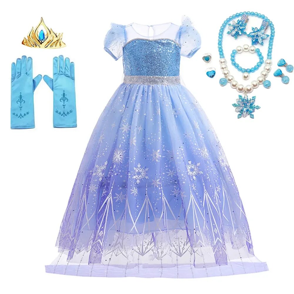 Детское карнавальное платье Эльза MESOQ 7-8T(140), elsa outfit 02
