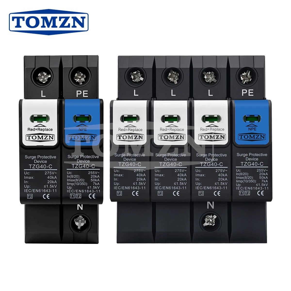 TOMZN SPD сетевой фильтр 20-50 кА 230-380 В 3P NPE, 385V 20-50kA