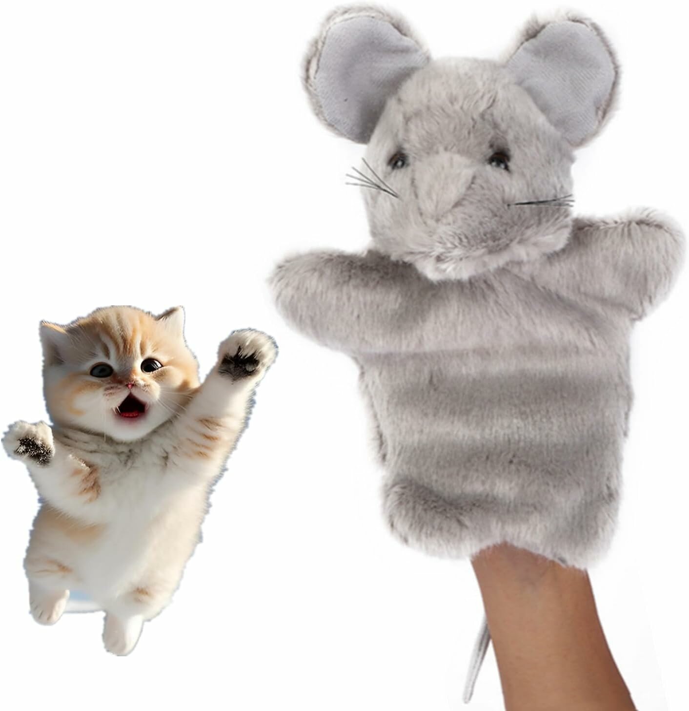 DINGXIAN Игрушка-перчатка для кошек: Интерактивная мышка для игр и упражнений, развлечение для котят и взрослых кошек