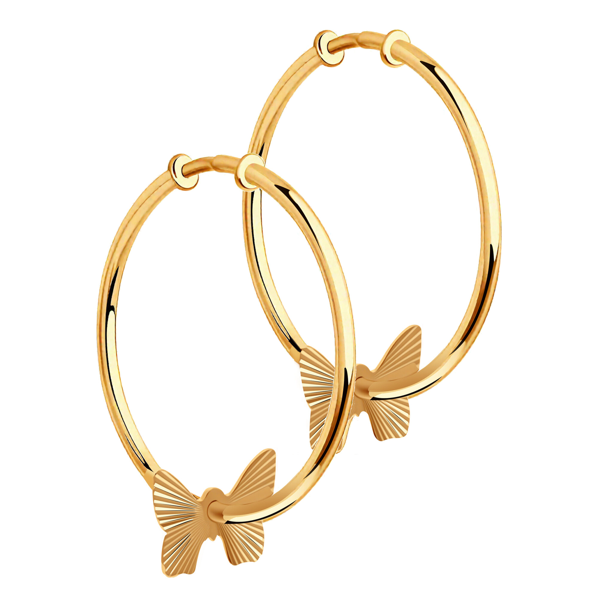 Серьги конго, красное золото, 585 проба