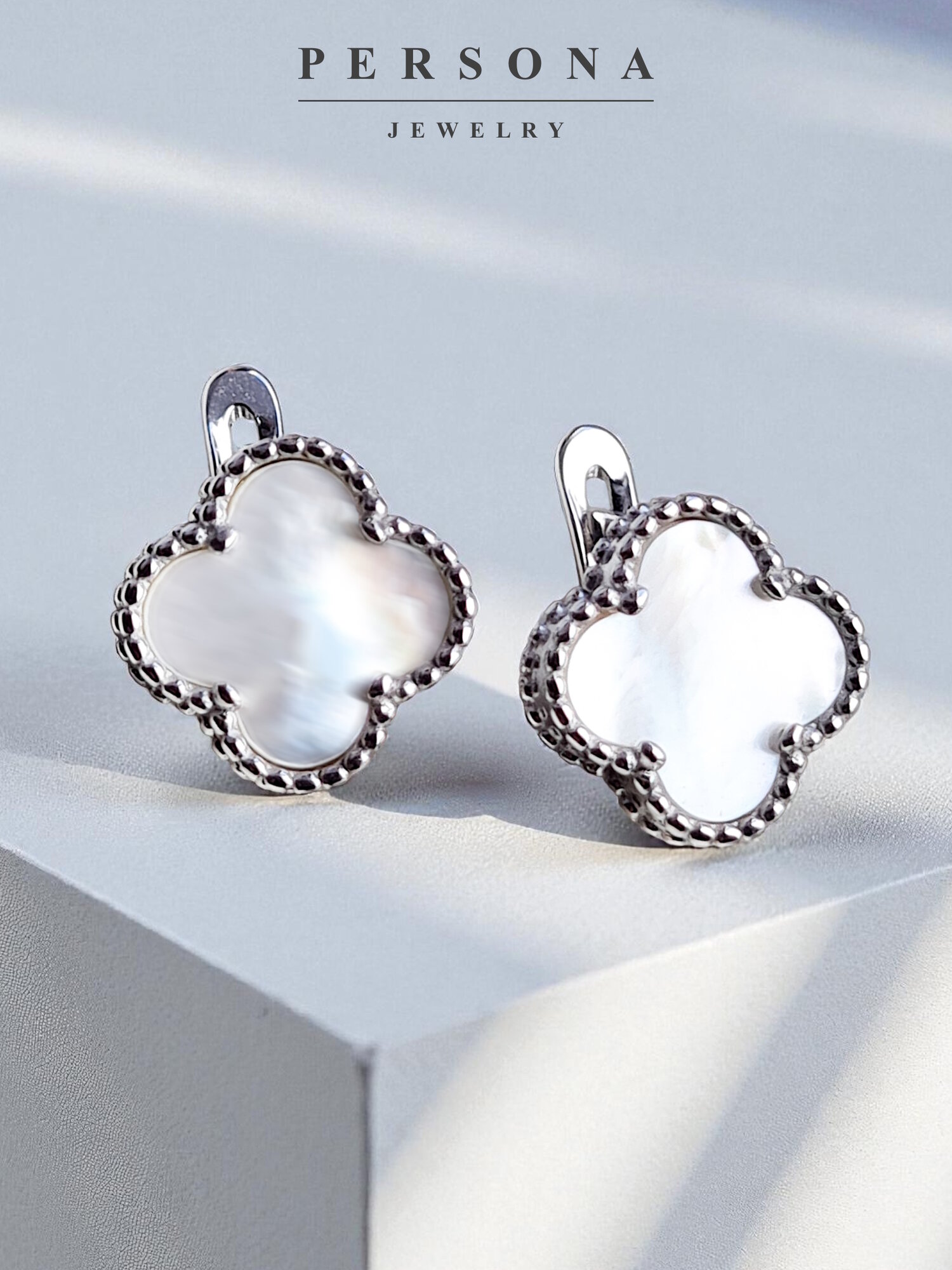 Серьги, серебро, 925 проба, родирование, перламутр