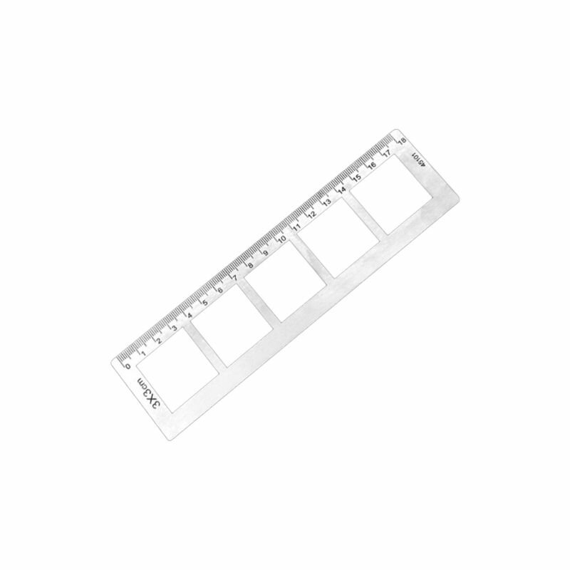 Квадратная линейка из нержавеющей стали-3x3 см с пятью сетками