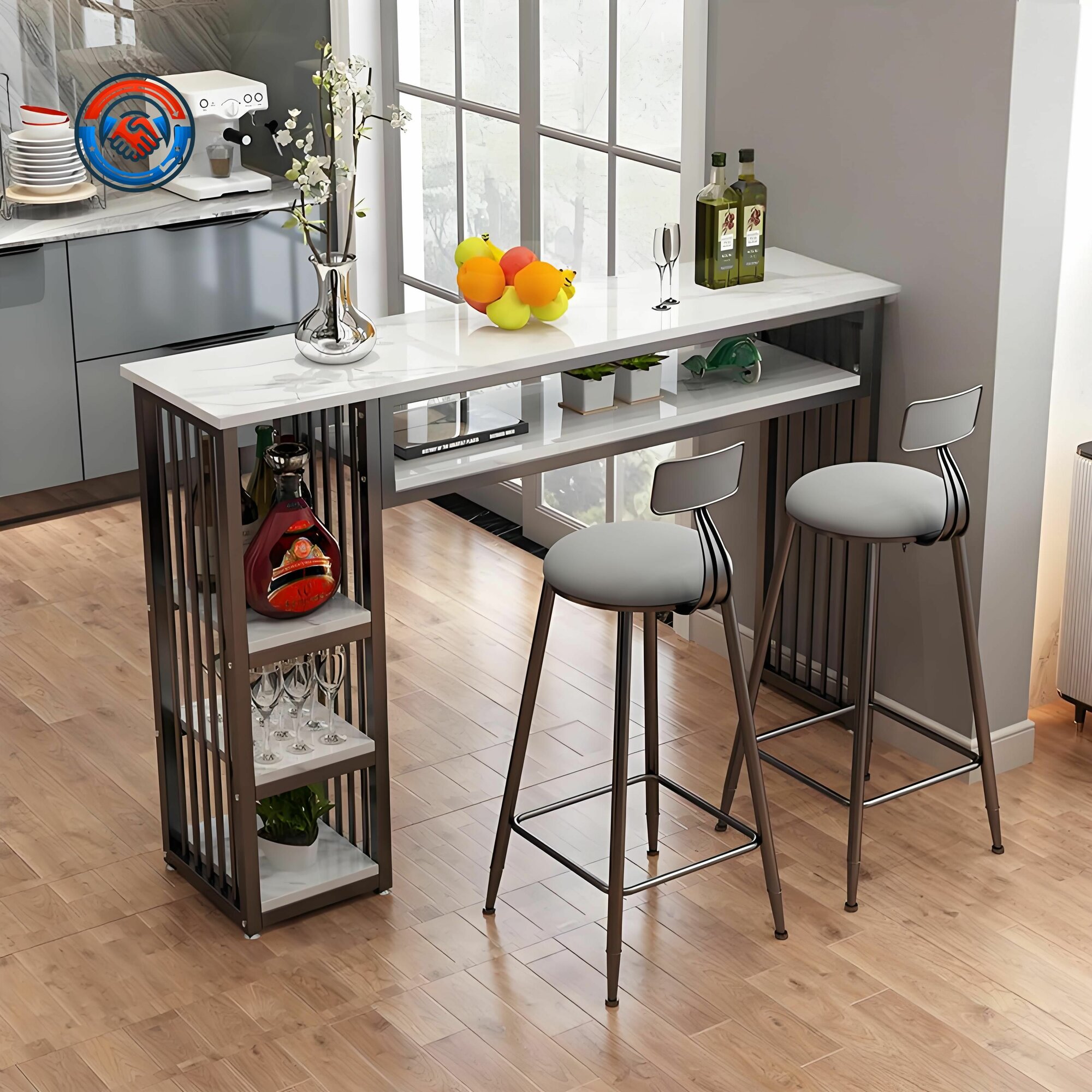 Барный стол для кухни и гостиной, компактный высокий столик под барную стойку, современная мебель для столовой и зоны отдыха
