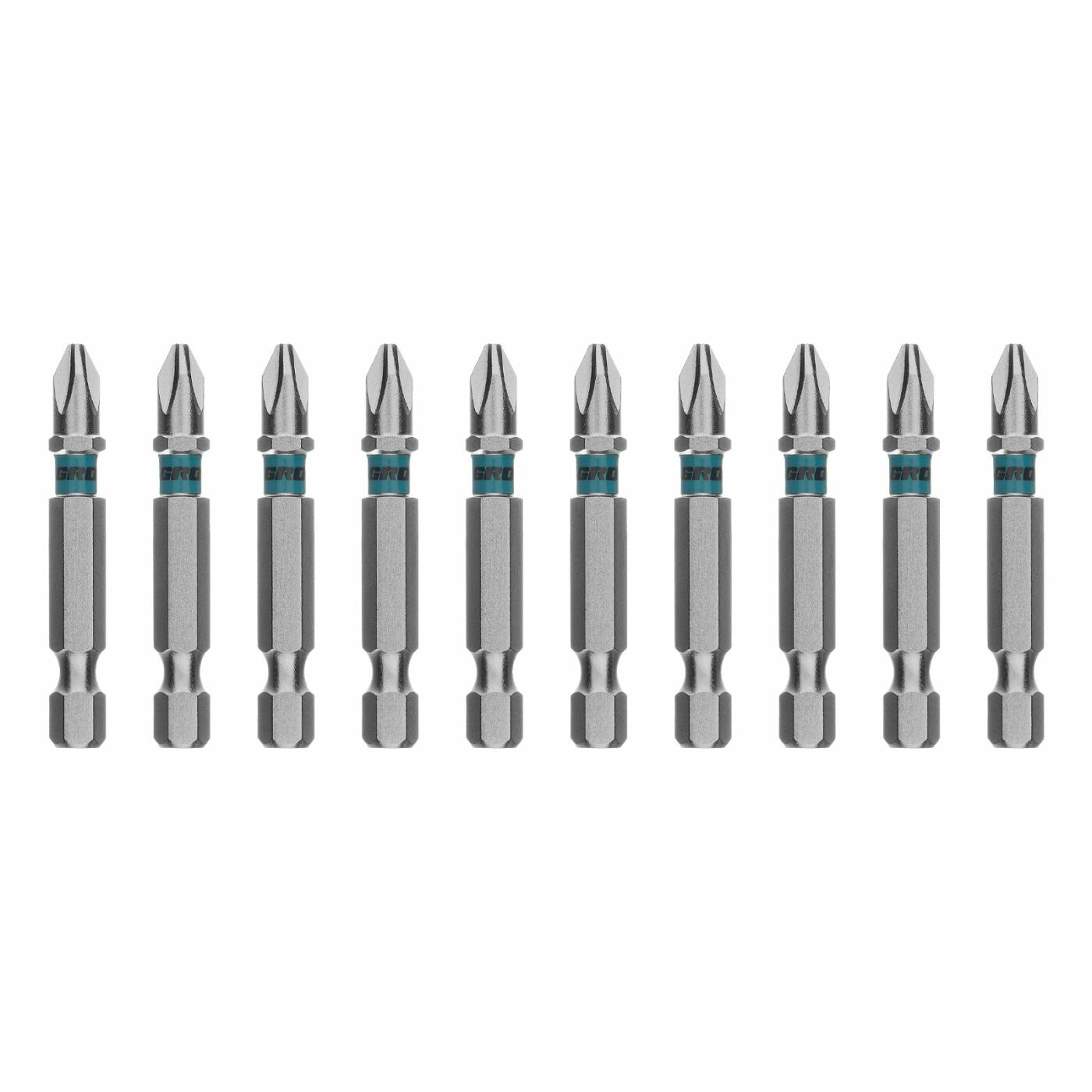 Набор бит GROSS PH2х50 мм, сталь S2, шестигранник, 10 шт (113305)