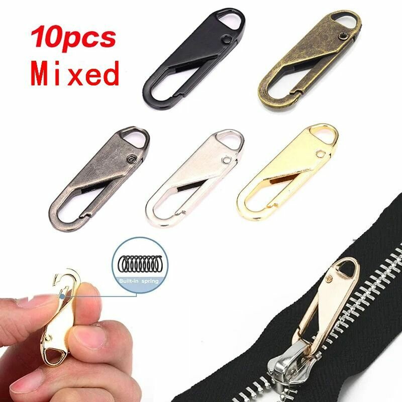 5/10 шт металлический съемник на молнии, сменный слайдер для молний, универсальная головка на молнии для одежды и сумок, мгновенный ремонт молнии