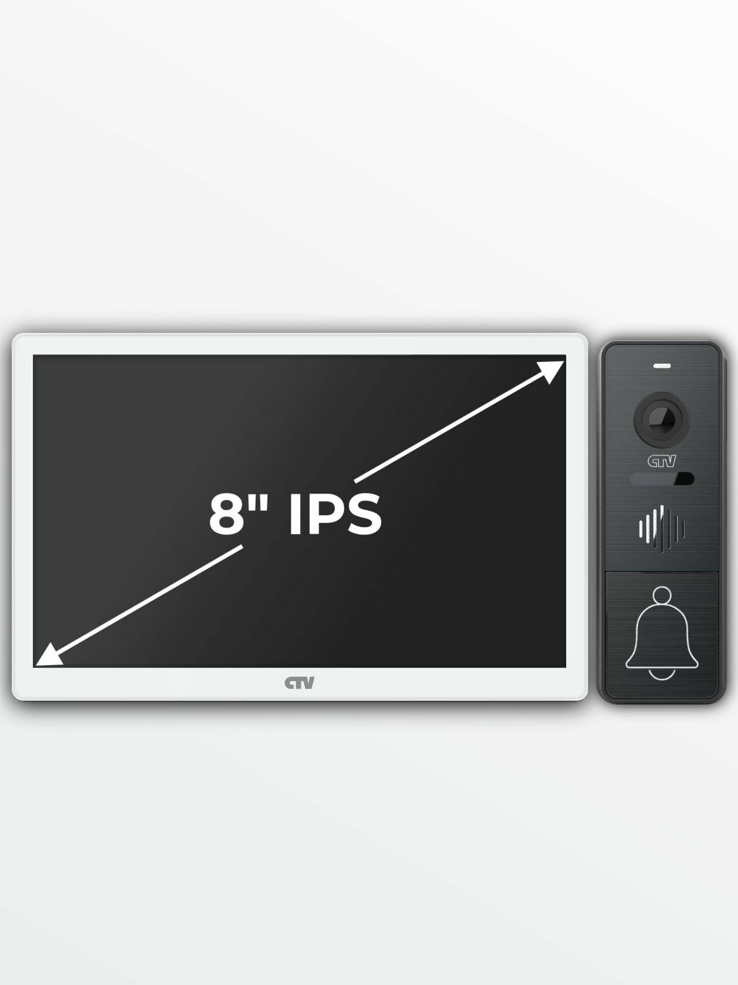 Комплект WiFi видеодомофон для квартиры: монитор 8" CTV-M5801 + вызывная панель CTV-D4005, для дома или офиса, управление со смартфона, детектор движения, подключение к подъездному домофону