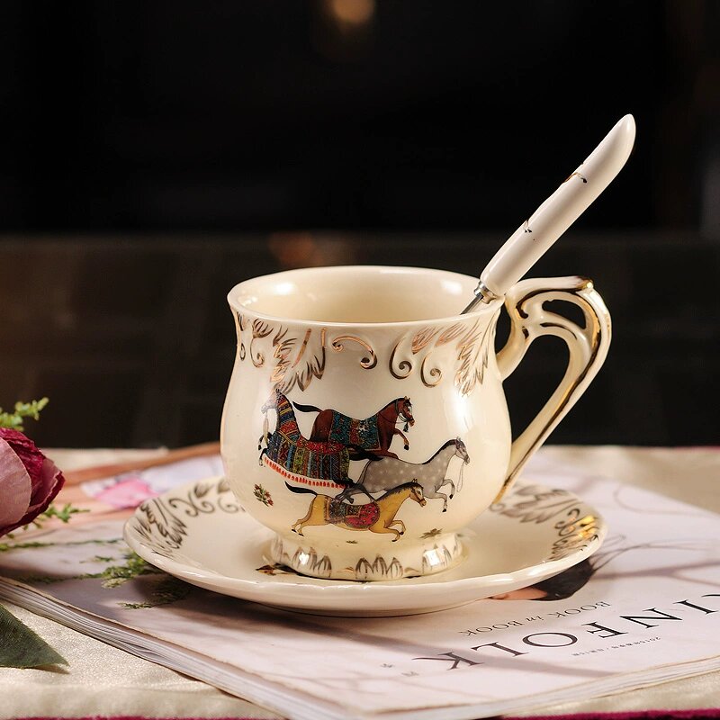 Кофейник в европейском стиле для заваривания кофе, чайник для молочного чая, набор керамических кофейников для дома,