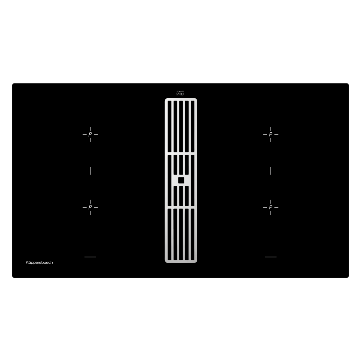 Индукционная варочная панель с вытяжкой Kuppersbusch KMI 9850.0 SR Silver Chrome