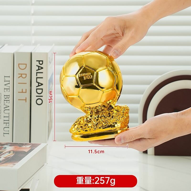 Подарки на футбольные матчи, награда MVP Роналду и Месси, золотая бутса, трофей, золотая модель мяча, орнамент