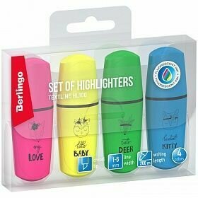 Набор текст. Berlingo "Textline HL100" мини 4цв T1020