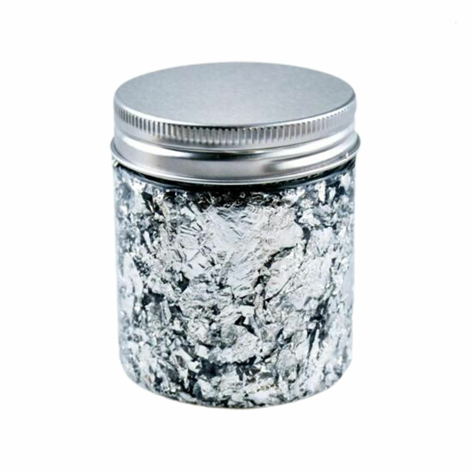 Фольгированные хлопья для декора, имитация серебра и золота, Серебро