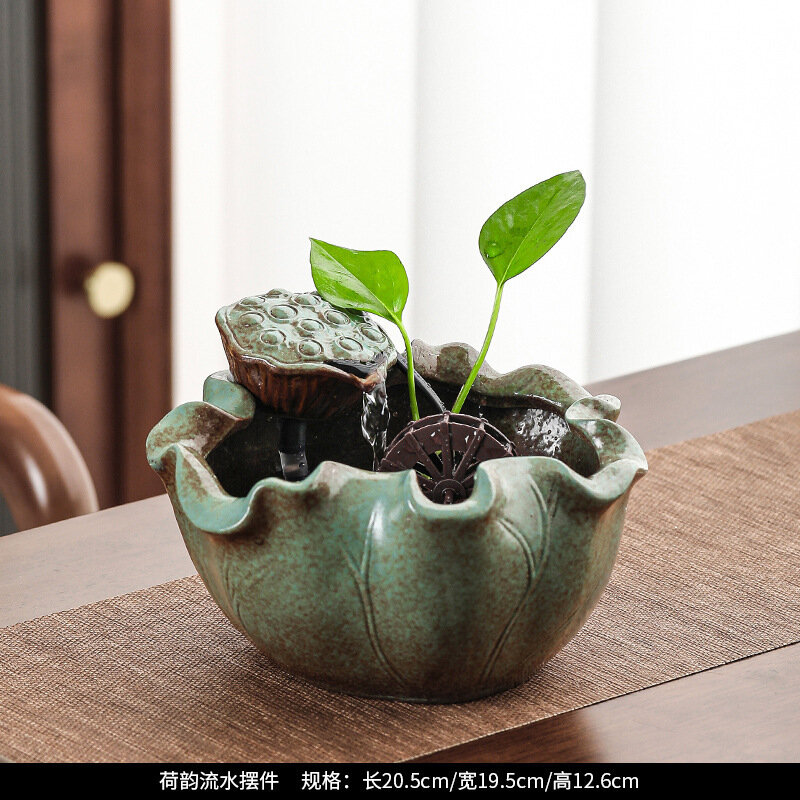 Маленькая водяная колесо, украшение с текущей водой, циркулирующая водная функция, фэншуй колесо, фонтан, офисное украшение, настольный водный ландшафт