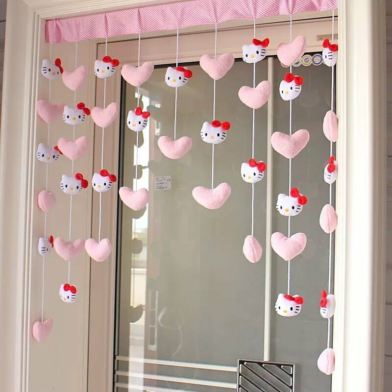 Дверная занавеска MINISO Hello Kitty Kuromi My Melody, 90x85cm, Розовый
