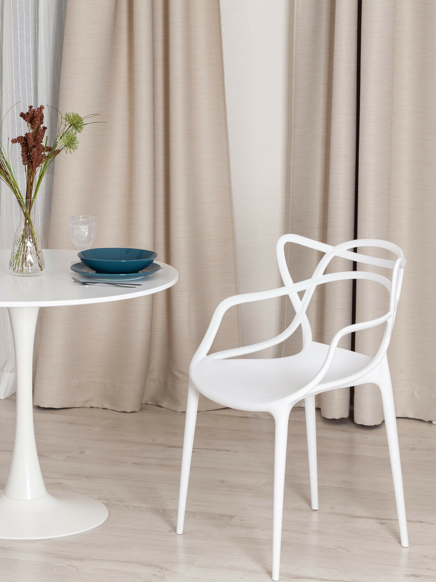 Стул для кухни со спинкой Tetchair Cat Chair, пластик, 1 шт, белый