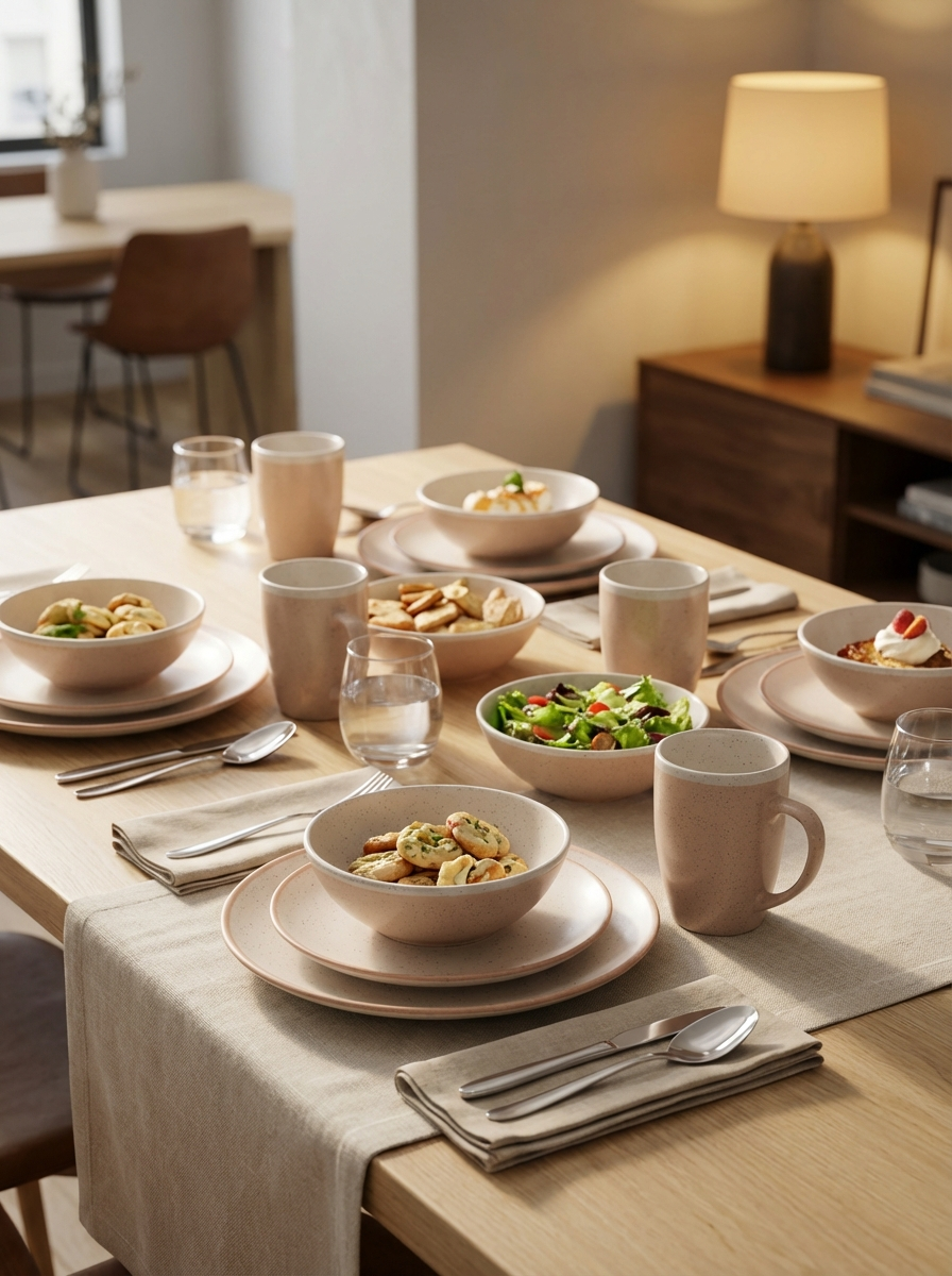 Набор посуды столовой на 4 персоны, набор тарелок с кружками 16 предметов