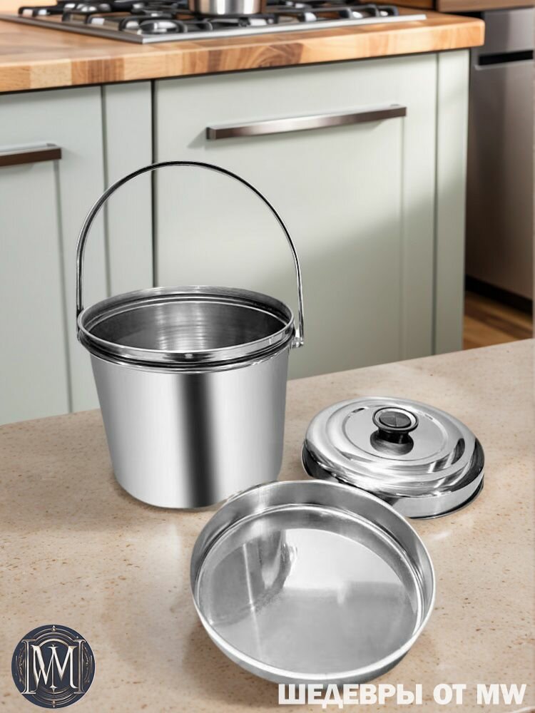 1.5л из нержавеющей стали с ручкой, Крышка-тарелка