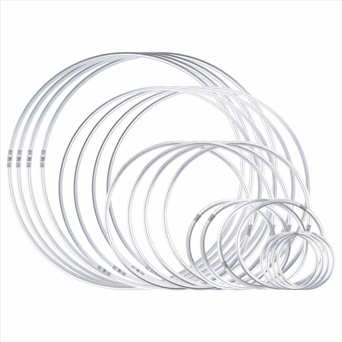 20 металлических колец-обручей Ловец снов из стали, серебряные кольца для рукоделия, макраме и других проектов своими руками в 5 размерах