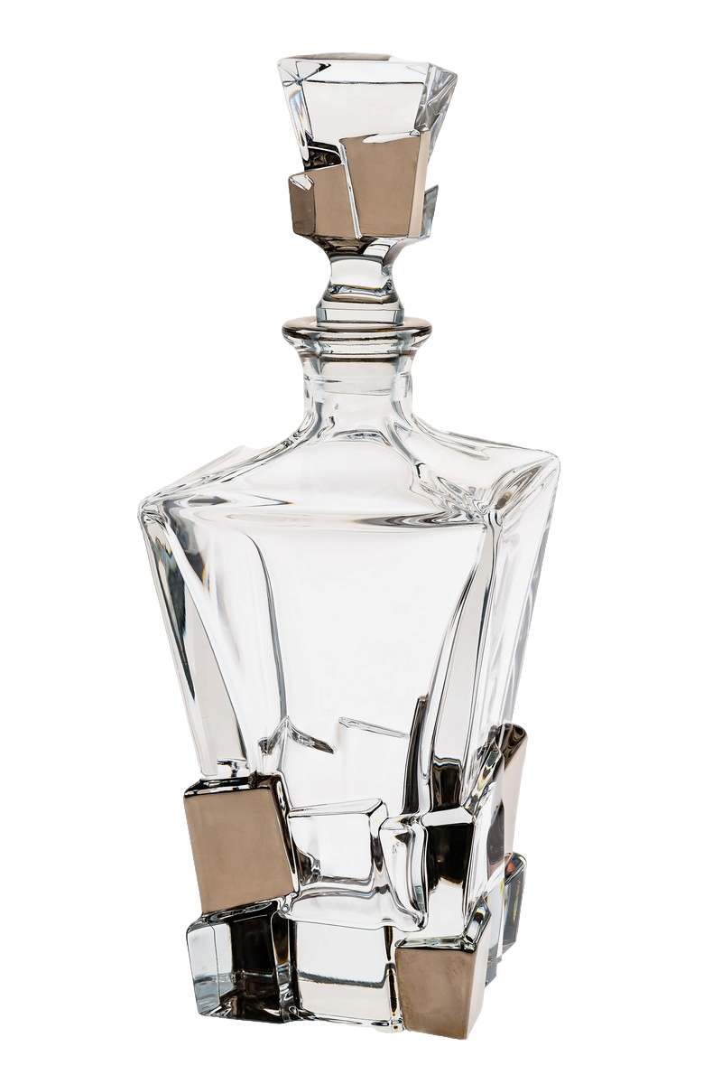 Штоф "CRACK", декор "Платина", 900 мл, хрусталь, Bohemia Jihlava/ ИПХ044