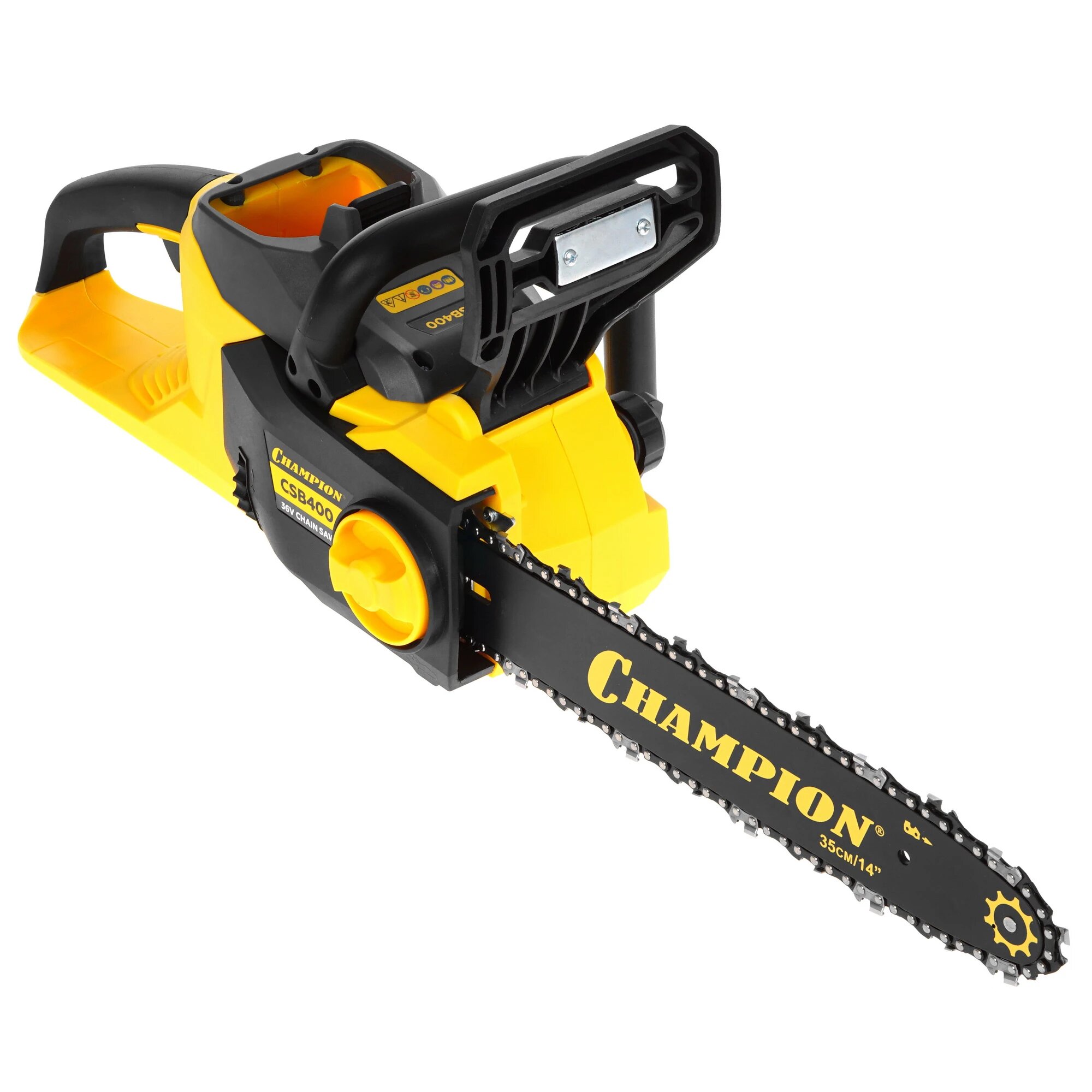 Пила цепная аккумуляторная CHAMPION CSB400, желтый/черный, без АКБ и ЗУ