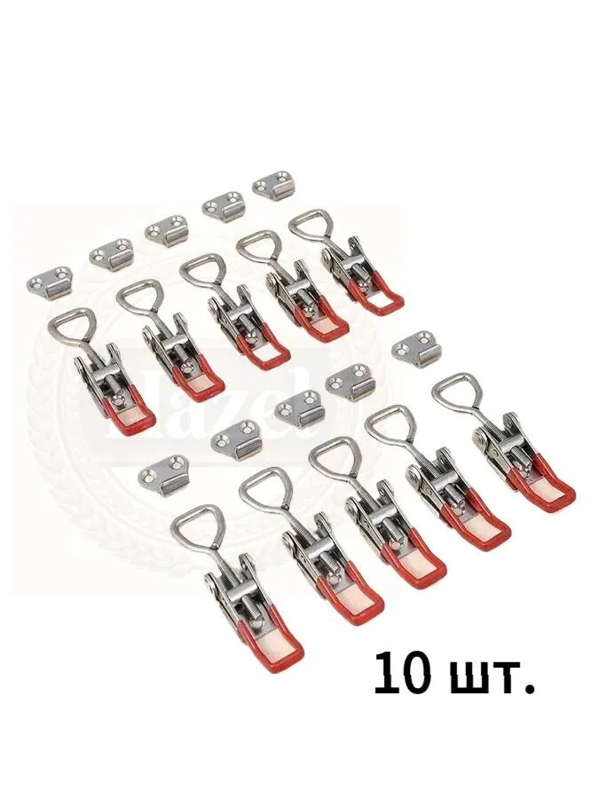 Регулируемая стальная защёлка KH-100 из нержавеющей стали (комплект из 10 штук), эксцентричная, с крюком внутри корпуса, железный навесной замок с натяжным кронштейном для мебели и прицепов