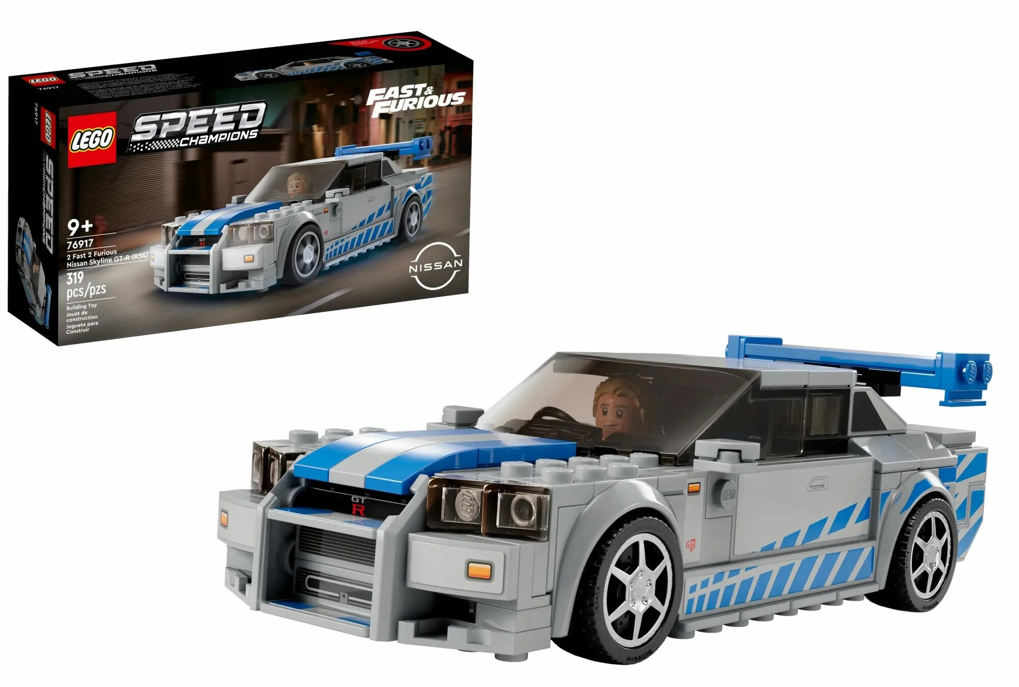 Конструктор LEGO Speed Champions 76917 Двойной Форсаж: Nissan Skyline GT-R (R34), 319 дет.