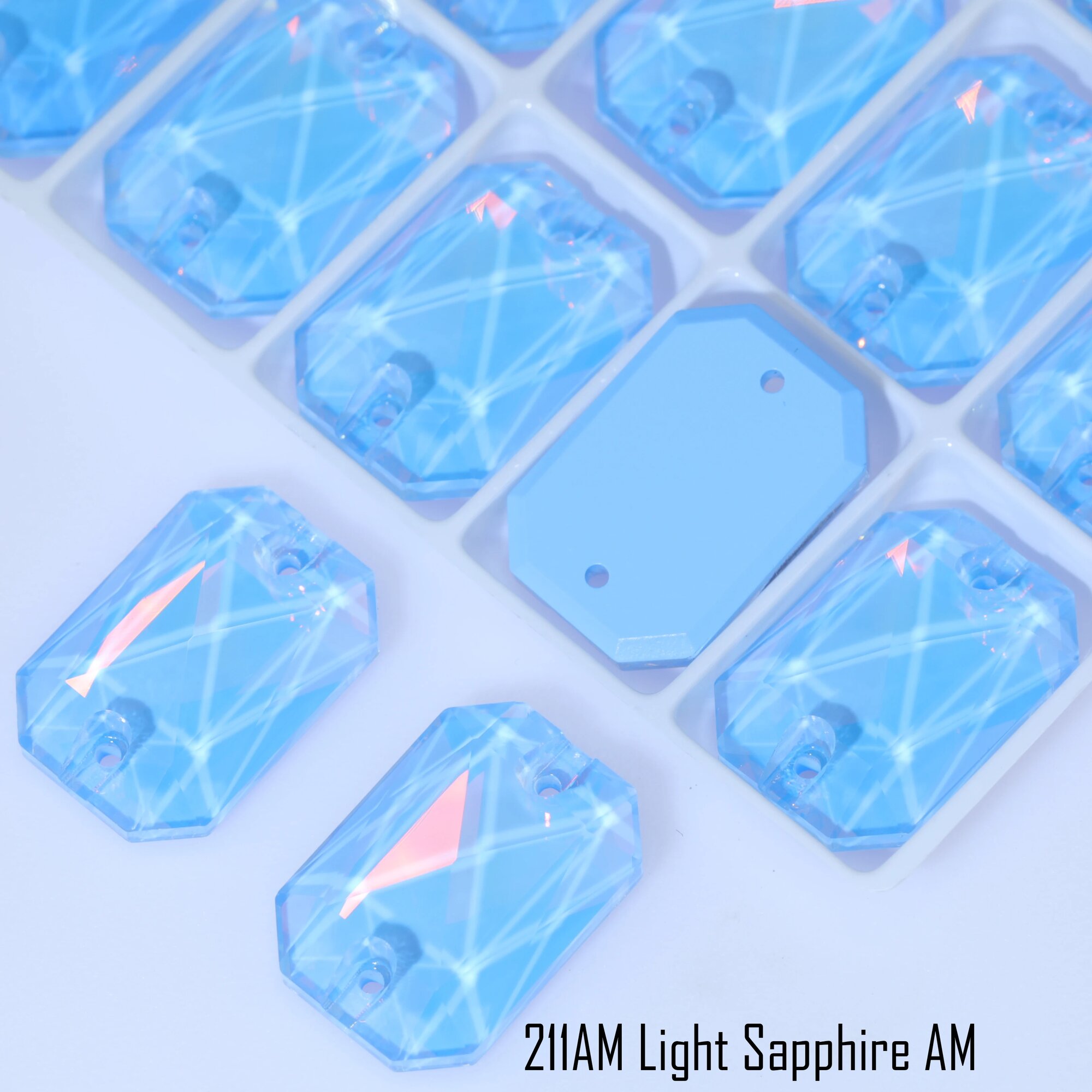 Кристаллы из AM-стекла для декора 12Pcs 20mm28mm, 211AM Sapphire AM