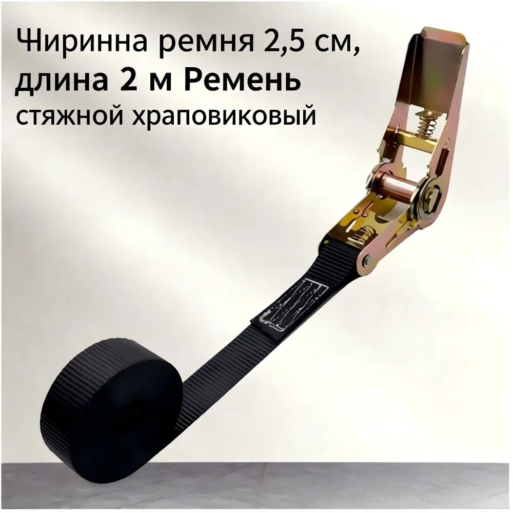 Ремень стяжной, 2 м, нагрузка до 0.1 т, 1 шт.