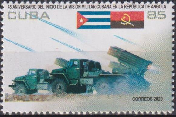 Почтовые марки Куба 2020г. "Кубинская военная миссия в Анголе, 45 лет" Армия, Оружие MNH