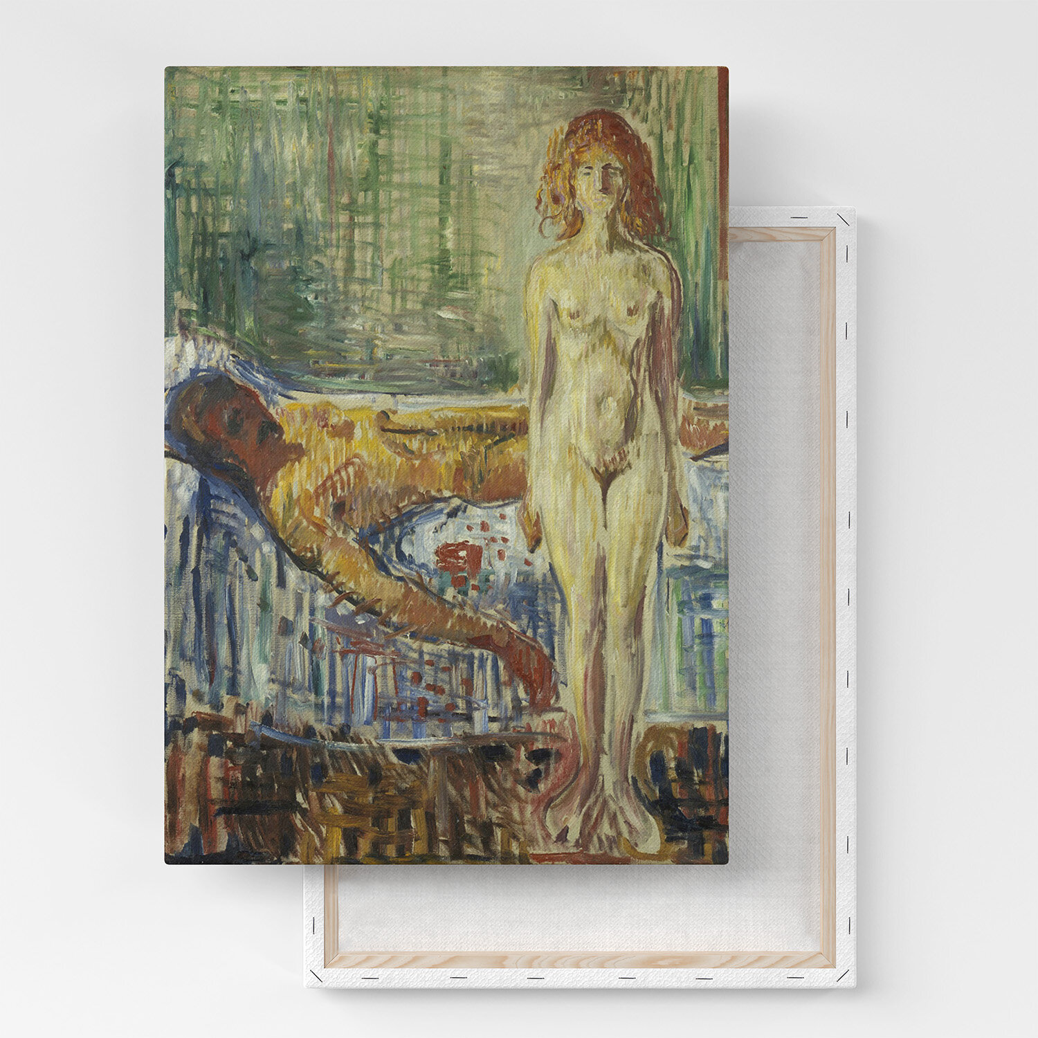 Картина на холсте, репродукция / Эдвард Мунк - The Death of Marat II / Размер 40 x 53 см
