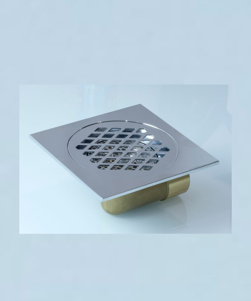 Трап угловой с обратным клапаном из латуни 15х15 Ganzer T004 хром