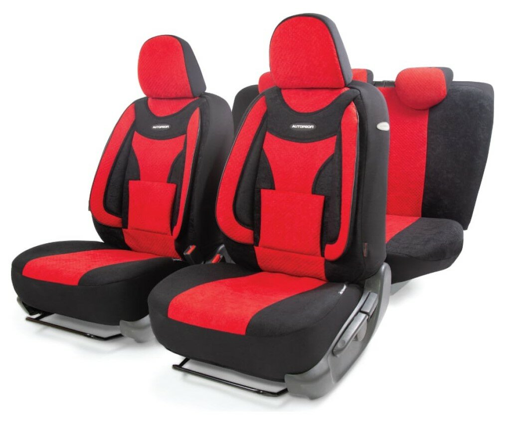 Комплект чехлов AUTOPROFI ECO-1105, красный/черный