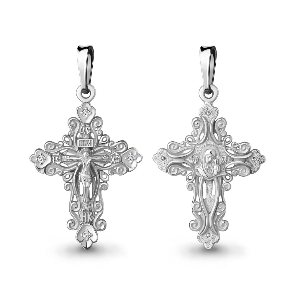 Подвеска, серебро, 925 проба, родирование, фианит