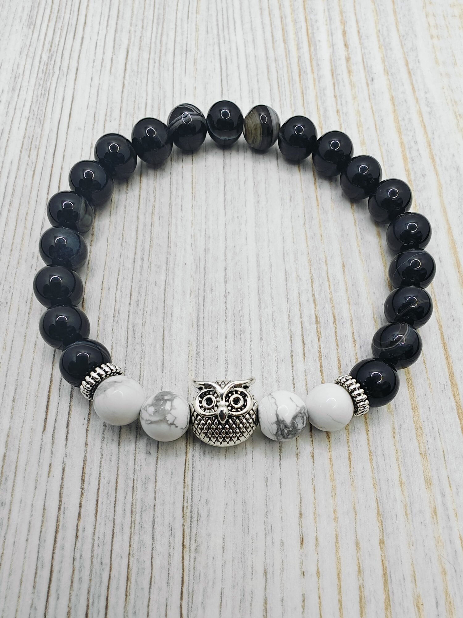 Теннисный браслет, агат, кахолонг