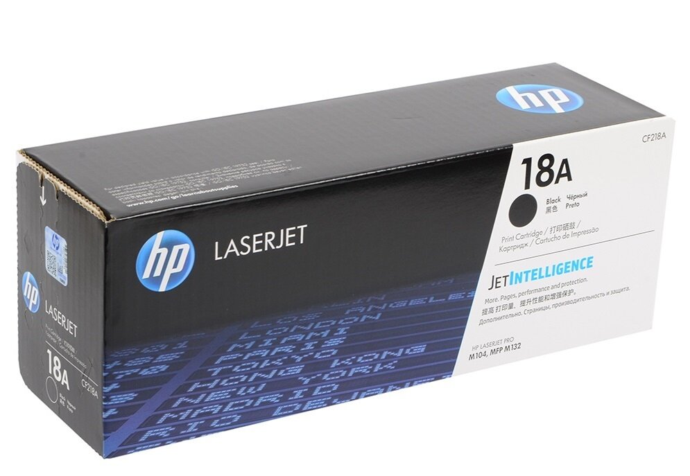 Картридж лазерный HP №18A (CF218A) чёрный для принтера HP LaserJet Pro M132, M104. — фото 1
