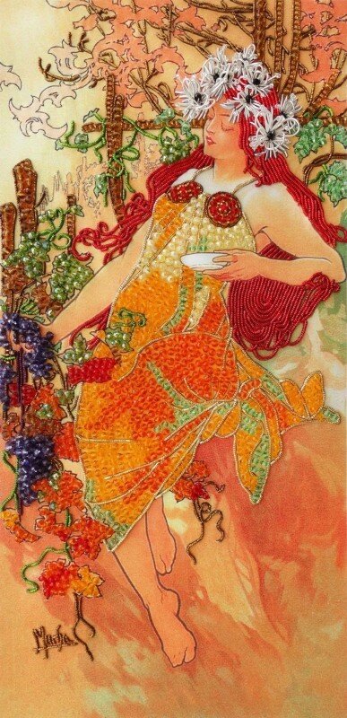 Набор для вышивания Хрустальные грани #С-7Г Осень, Вышивка бисером, 17.5 х 33.5 см