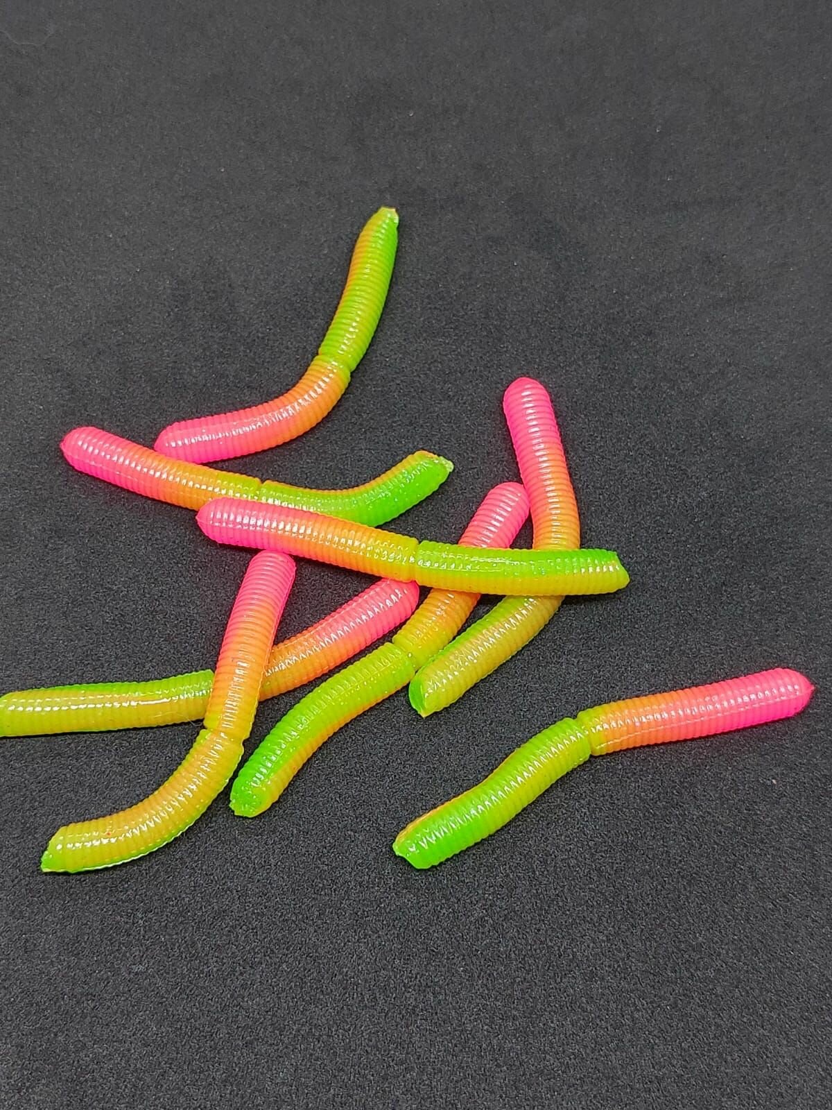 Форелевая Силиконовая приманка Либра. Реплика. Толстая 65 мм. Розово- зеленый