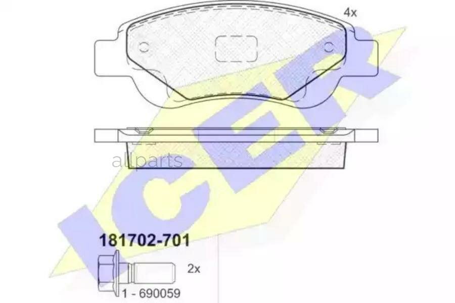 ICER 181702-701 Колодки торм.