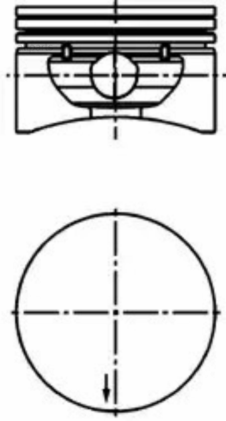 KOLBENSCHMIDT 40380620 Поршень dm.79.00x1.2x1.5x2.5 +0.50 Цена за 1 шт.