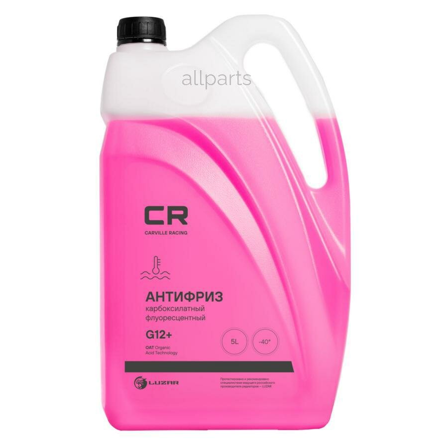 CARVILLE RACING L2018208 Антифриз карбоксилатный флуор. -40°С, OAT, G12+, красн, готовый, 5л/5.36кг CARVILLE RACING L2018208