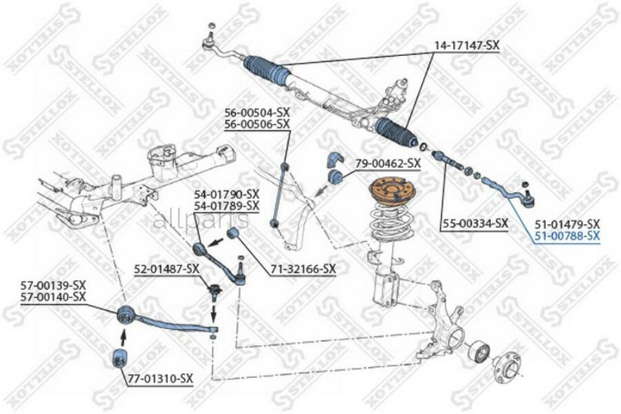 STELLOX 5100788SX наконечник рулевой!\ BMW X5 all 03>