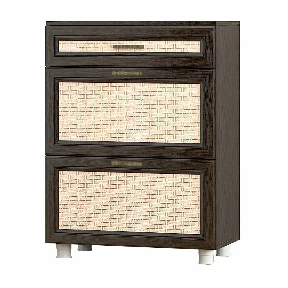 Обувница закрытая «Эльза» с ящиком, венге/дуб молочный (700х370х940)