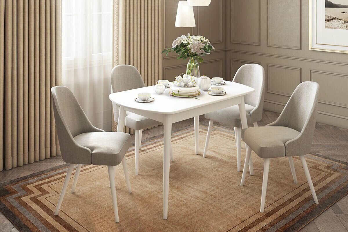 Стол обеденный «Сальса», раздвижной, МДФ, белый (1560х750х750)