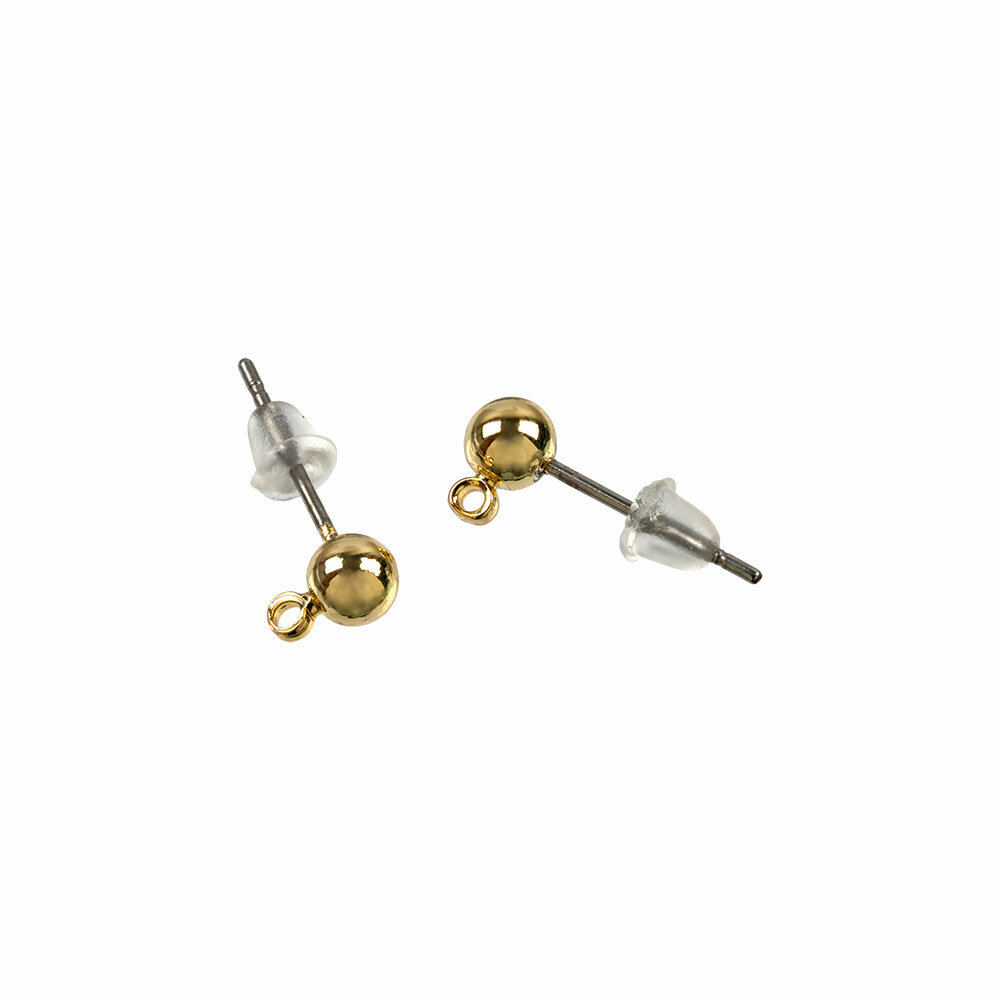 FAYCRAFT FCJ-006-VM91 Швензы-гвоздики с петелькой 4 мм, комплект из 2 шт, для серег цвет под античную медь