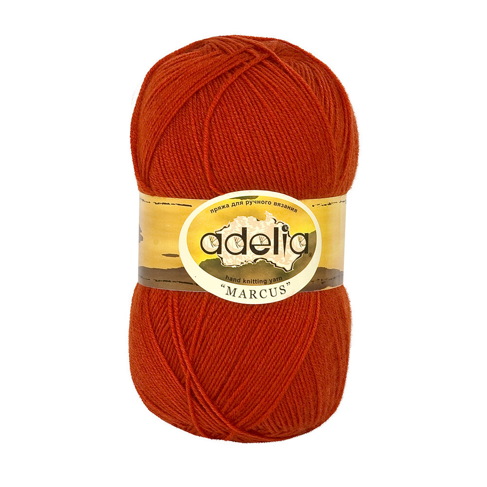 Пряжа ADELIA "MARCUS" 60% полиэстер, 40% шерсть 100 г 375 м №07 терракотовый