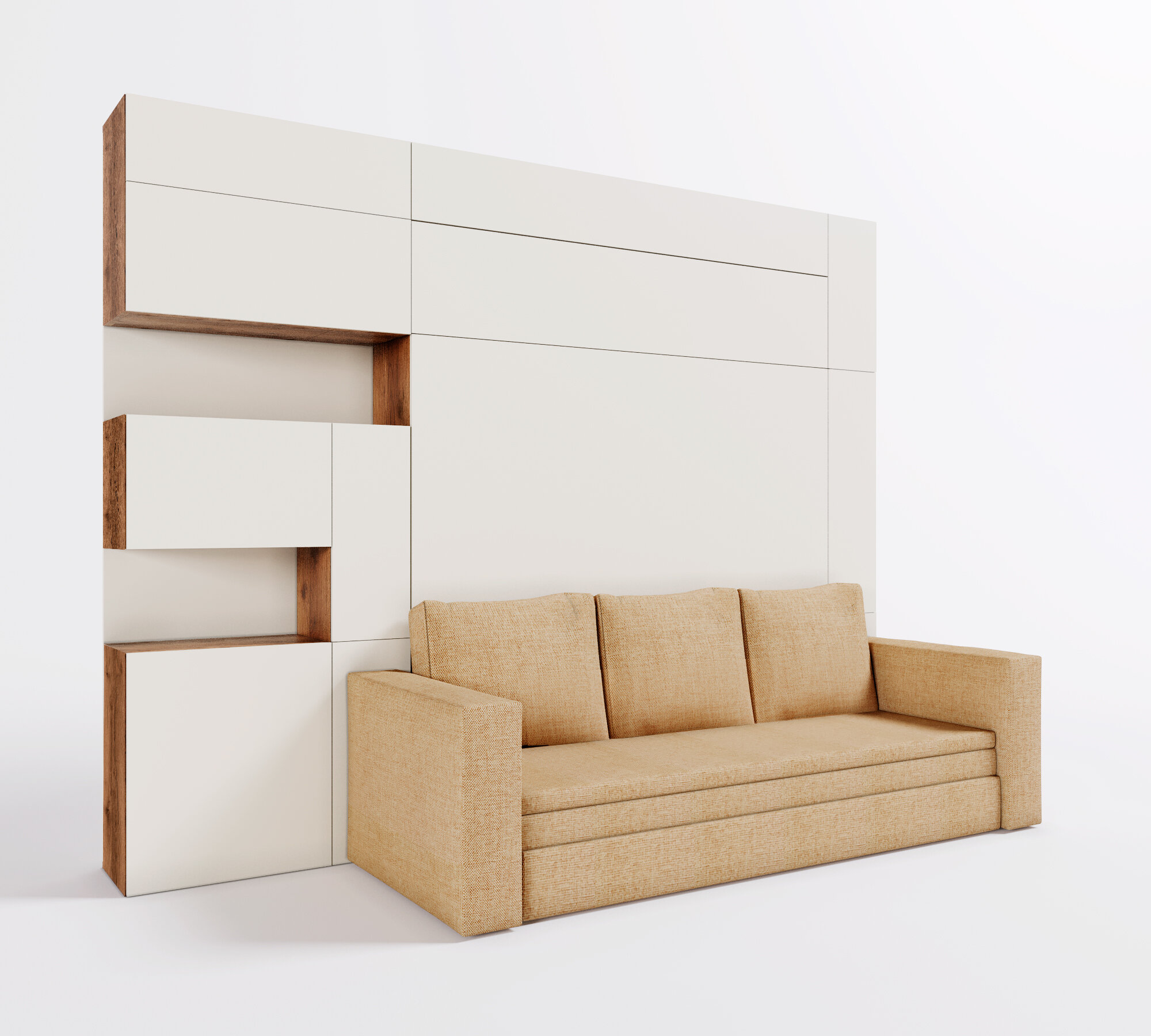 Шкаф кровать-трансформер с диваном Летто Максима Гранде 1800 исполнение 1/3 Янтарь