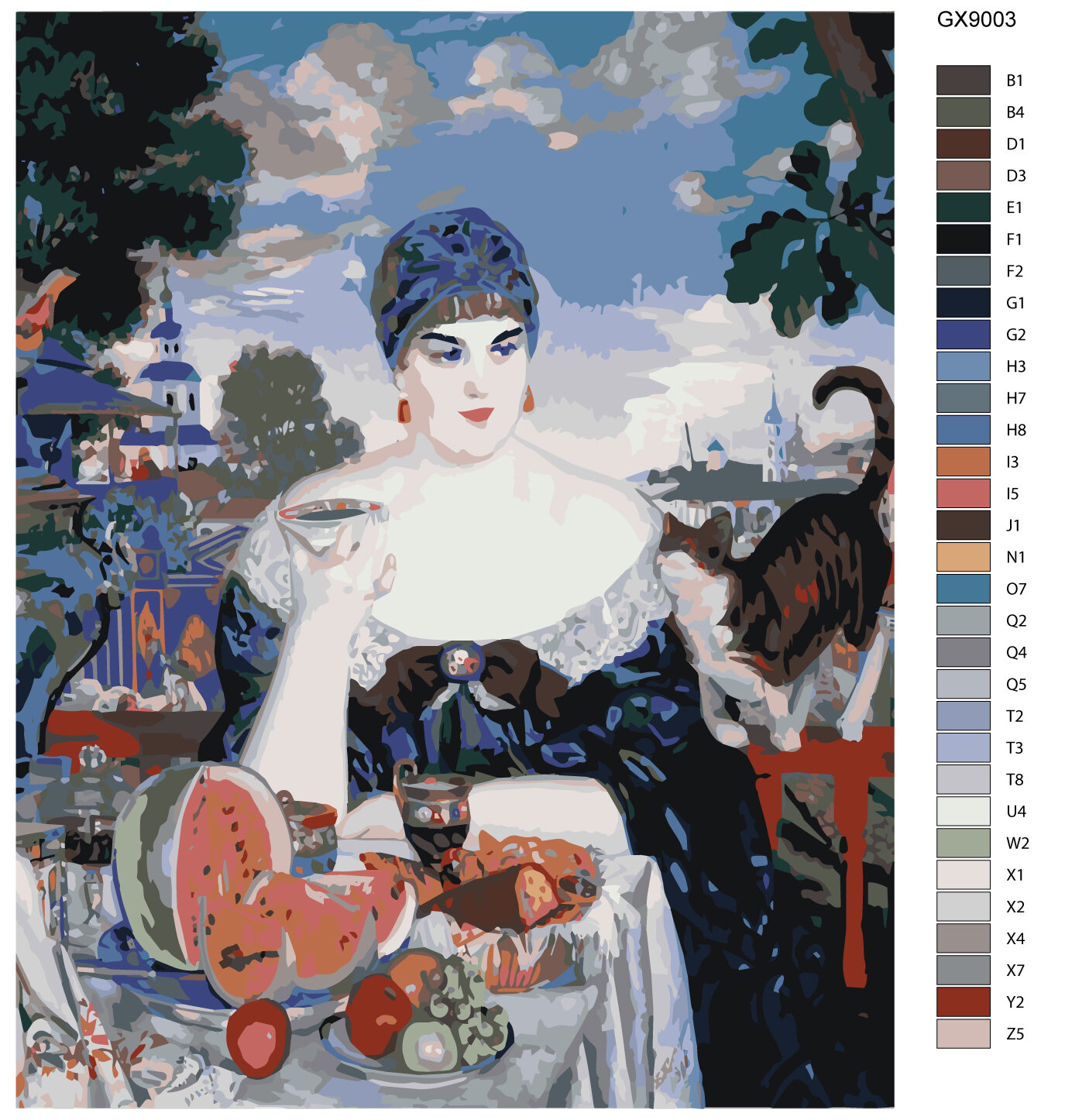 Картина по номерам "Купчиха за чаем" Борис Кустодиев GX9003 40х50