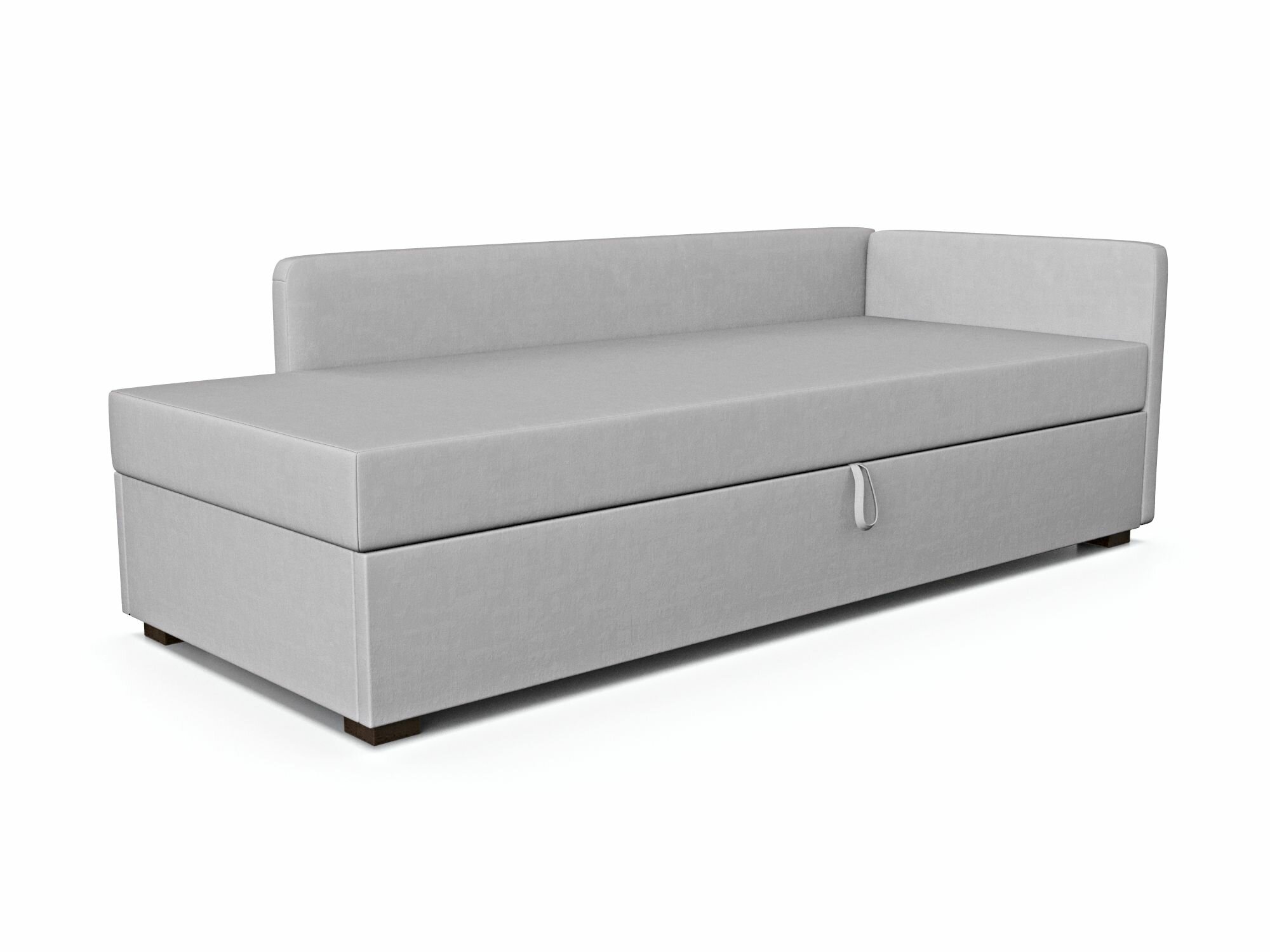 Прямой диван кушетка Arsko Велес правый, серый, велюр, трехместный, в офис, в салон красоты, скандинавский лофт